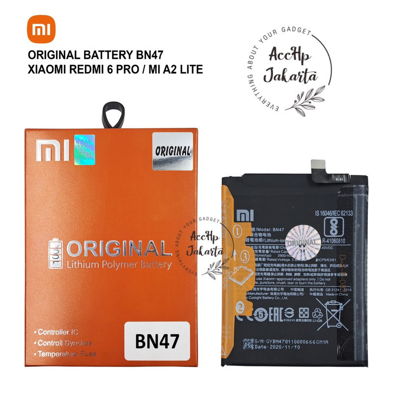 Jual Baterai Batre XIAOMI REDMI 6 PRO / MI A2 LITE BN 47 BN47 Batrai Batrei ORIGINAL 100% ...