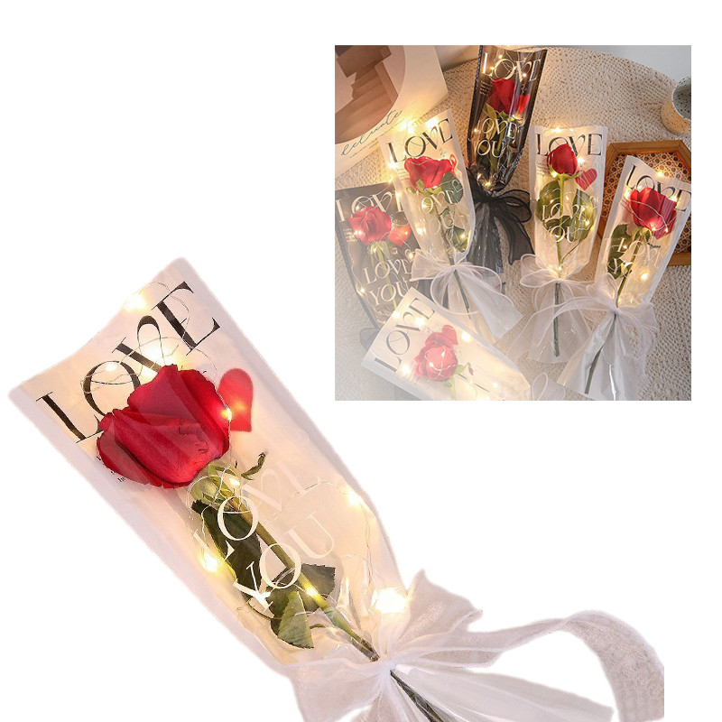 Jual 20 Lembar Plastik Bunga Korea - Mika Printed Love untuk Bunga Ecer ...