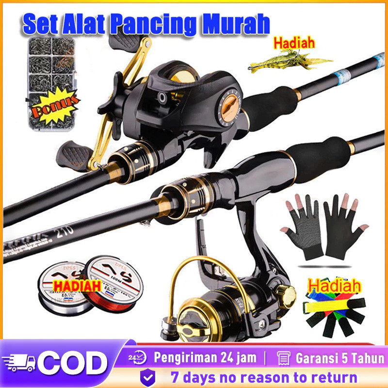 Jual 【COD】Set Joran Pancing Tiga Potong Kuat/Murah/Set Gulungan Pancing ...