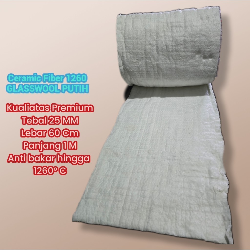 Jual PROMOO Glasswool knalpot putih Tebal 2.5 cm panjang 100 cm lebar ...
