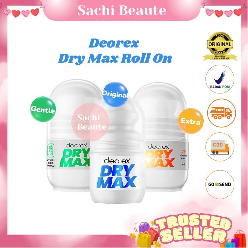 Jual Deorex DryMax Orginal/Gentle/Extra/Clinical AntiPerspirant Deodorant Roll on 30ml BPOM ...