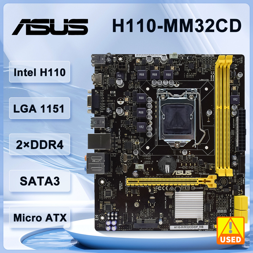 Jual ASUS H110-M/M32CD Motherboad intel H110 LGA 115 DDR4 32GB HDMI ...
