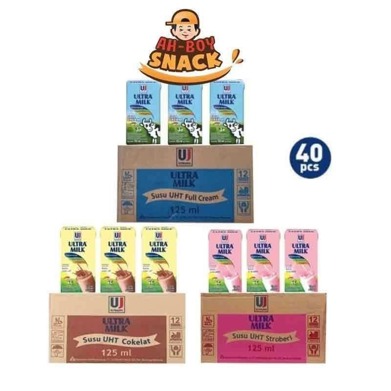 Jual ULTRA MILK 125 ML 1 DUS COKELAT, STRAWBERRY, FULL CREAM PER CTN ISI 40 PCS - ALL VARIAN ...