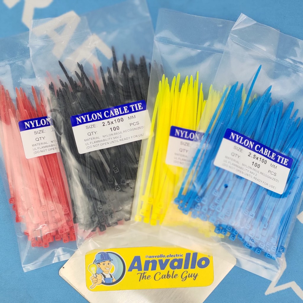 Jual Kabel Ties / Cable Ties / Tali Kabel Nylon Warna - 10 CM | Shopee ...