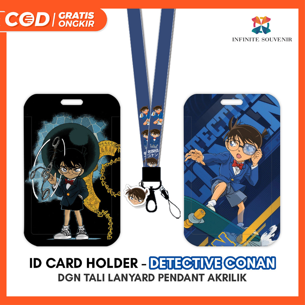 Jual [N003] Detective Conan / Name Tag ID Card Holder Conan dengan Tali ...