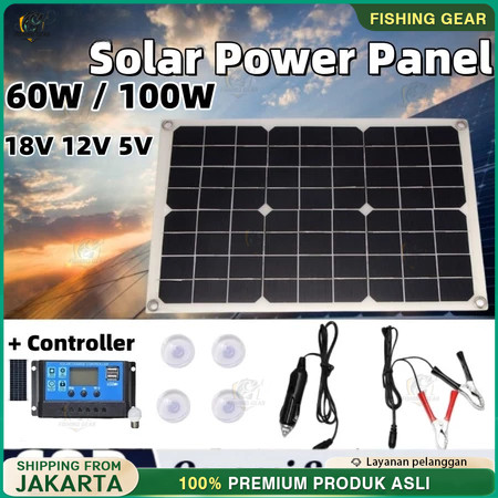 Jual Panel Surya 100W Panel Surya Solar Charge Controller LED Display ...