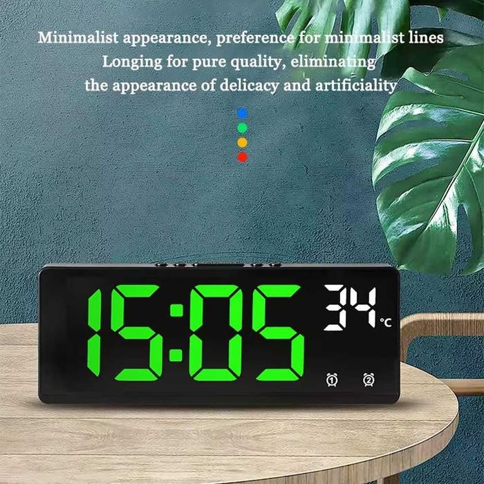Jual Jam Meja Digital LED Minimalis – Smart Alarm Clock, Suhu Real-Time ...
