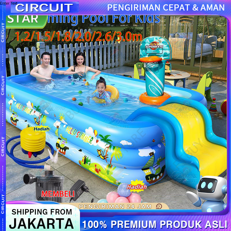 Jual 【Pertukaran Gratis】Kolam Renang Anak jumbo 3 Rings dan Bayi Tiup ...