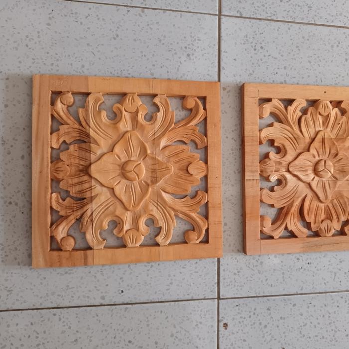 Jual Ukiran Kayu Ornamen Ukir Loster Roster Kayu Hiasan Dinding 30x30cm ...