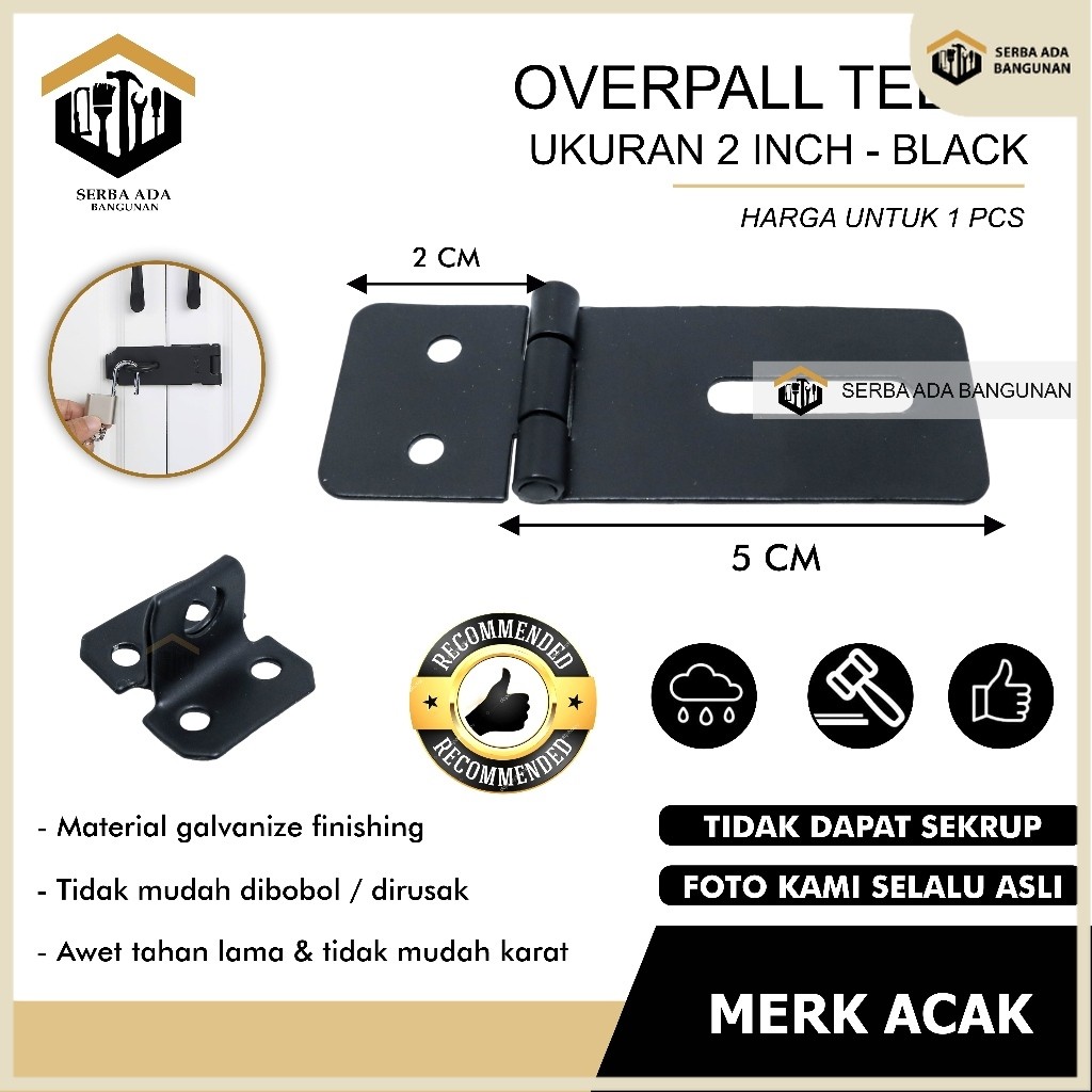 Jual SAB OVERPALL HITAM TEBAL STAPLES / HASPS / TEMPAT GEMBOK/ CANTELAN ...