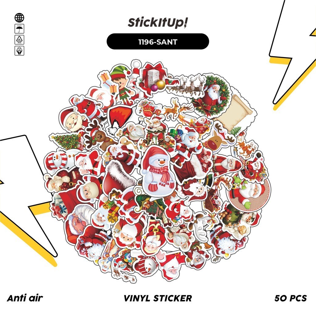 Jual COD 100 Pcs Stiker Santa Claus / Christmas Xmas Lucu Aesthetic ...