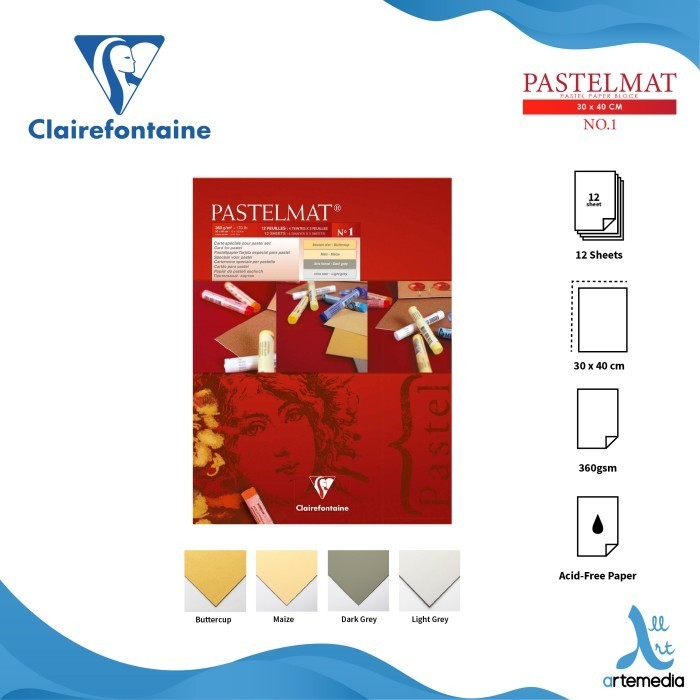 Jual Kertas Gambar Clairefontaine Pastelmat 30x40cm Pastel Paper Block ...