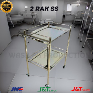 Jual TROLLEY INSTRUMEN 2 RAK || MEJA INSTRUMEN || TROLI SUSUN 2 RAK ...