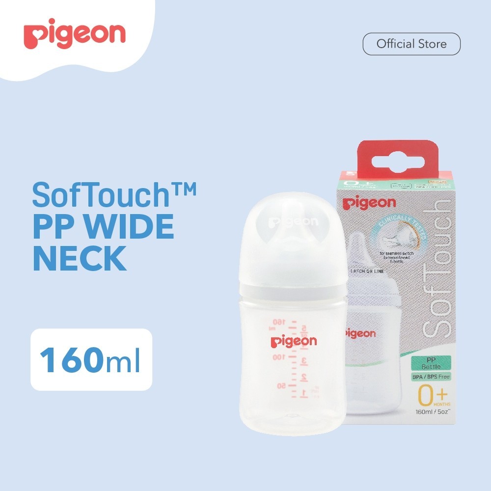 Jual PIGEON Botol PP Wide Neck 160ml w/ Softouch Nipple | Shopee Indonesia