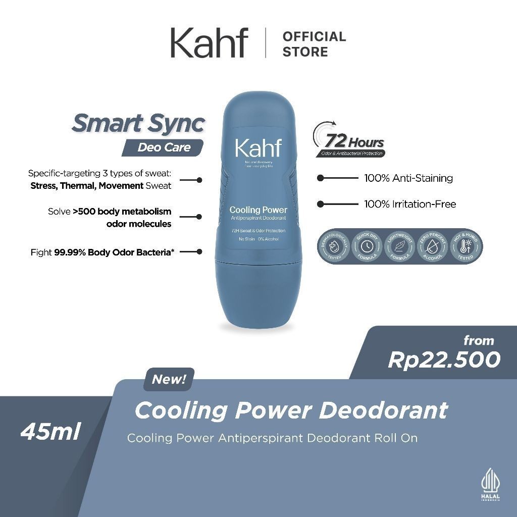 Jual Kahf Antiperspirant Deodorant Roll On 45 ml - Deodorant Pria khaf ...