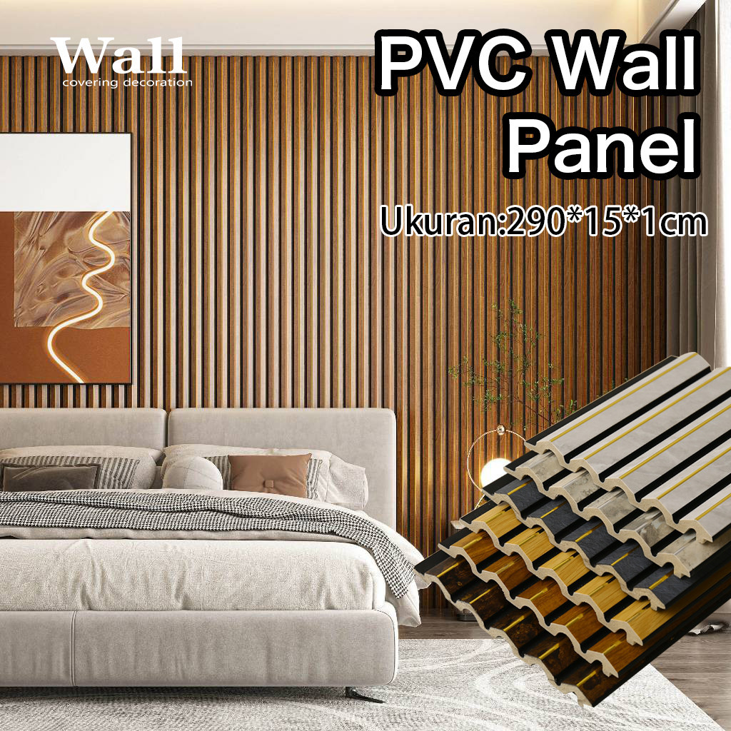 Jual Wood WPC Wall Panel 2.9Meter Dekorasi Dinding Anti Rayap Dan Anti Air 3D Wall Panel PVC ...