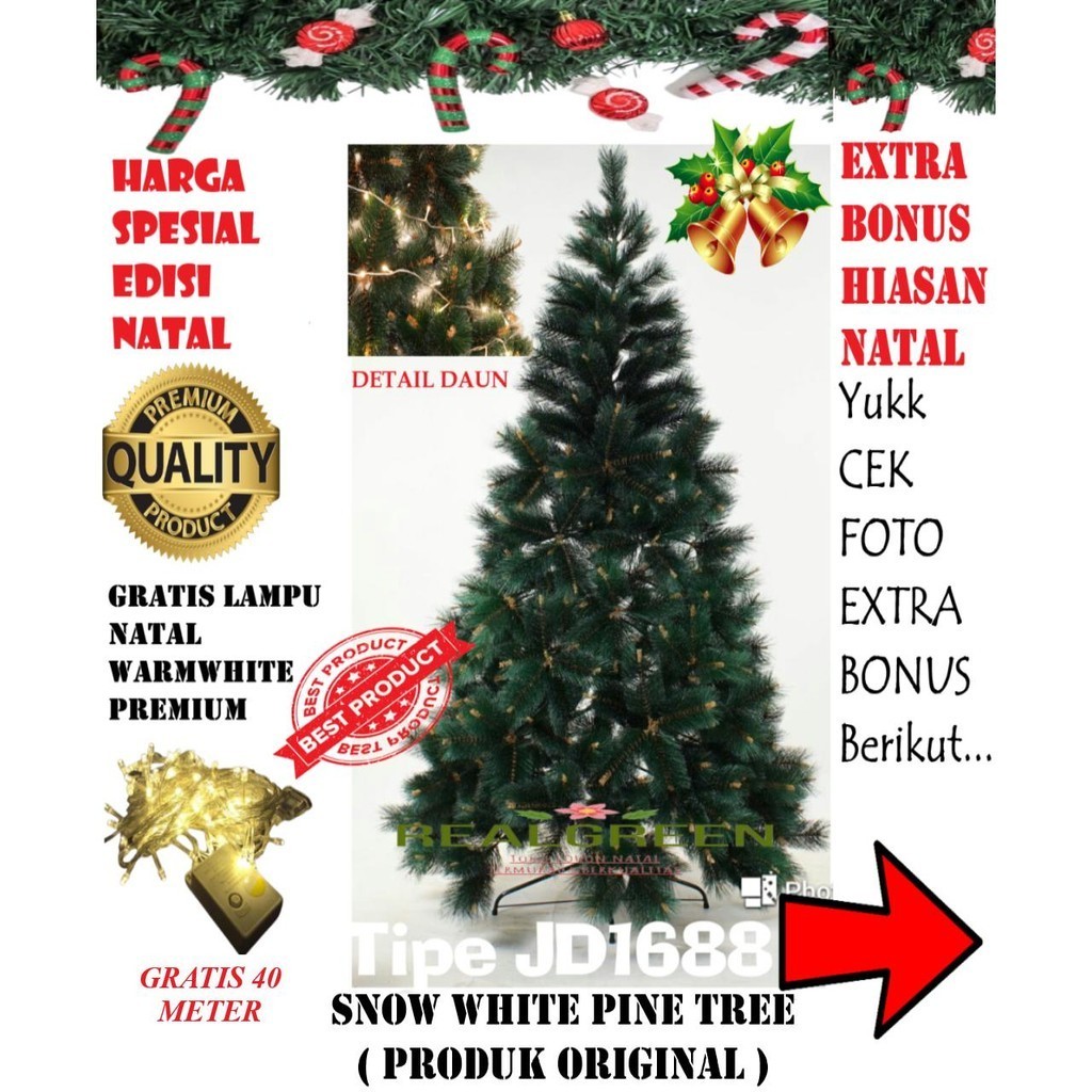 Jual Pohon natal murah 360cm / 3,6Meter snow white pine tree JD1688 ...