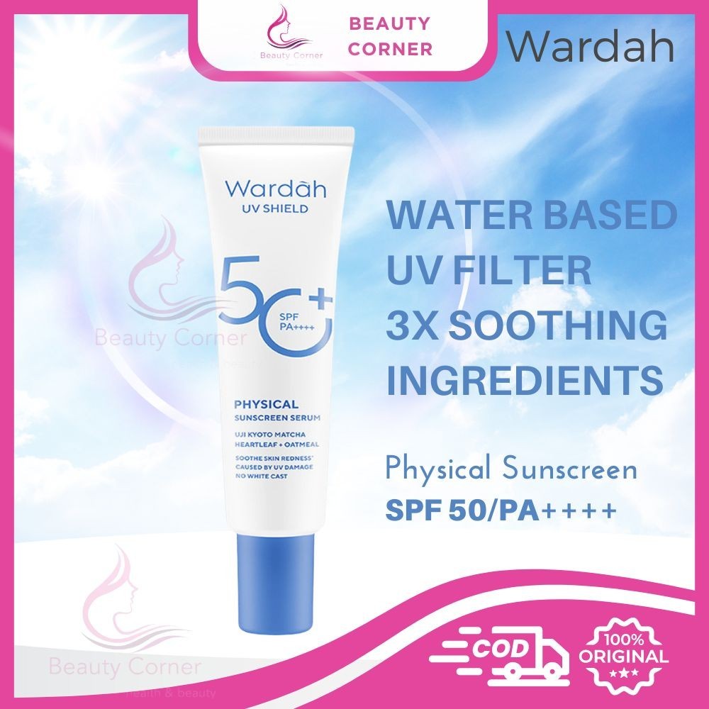 Jual Wardah UV Shield Physical Sunscreen Serum SPF 50 PA++++ - 30ml | Shopee Indonesia