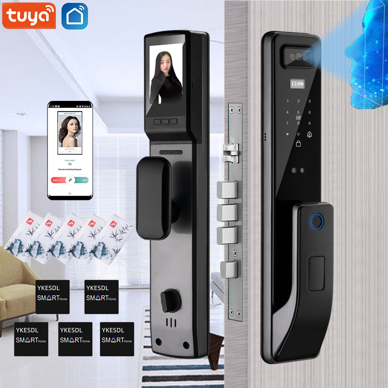 Jual Face Recognition Door Lock Wifi Tuya APP Remote Control Voice ...
