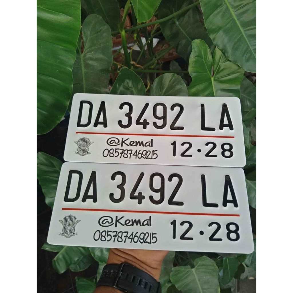 Jual PLAT Custom MOTOR WARNA PUTIH SUDAH BAUT TANAM Font Terbaru ...