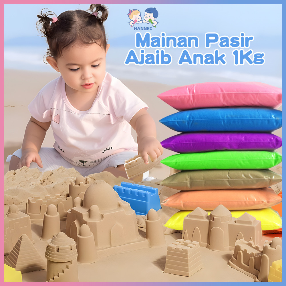 Jual Hannei Magic Sand Mainan Pasir Ajaib Anak 1KG Pasir Ajaib Refill ...