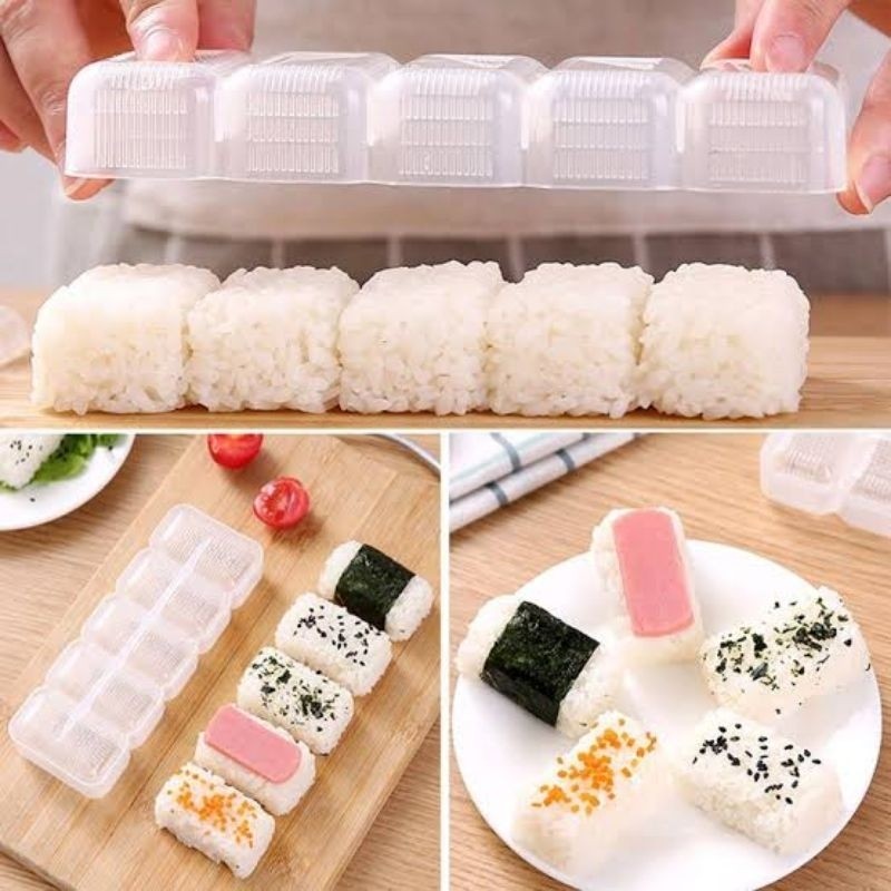 Jual Cetakan Nasi Sushi onigiri 5 in 1 Onigiri Sushi Maker Set Roll ...