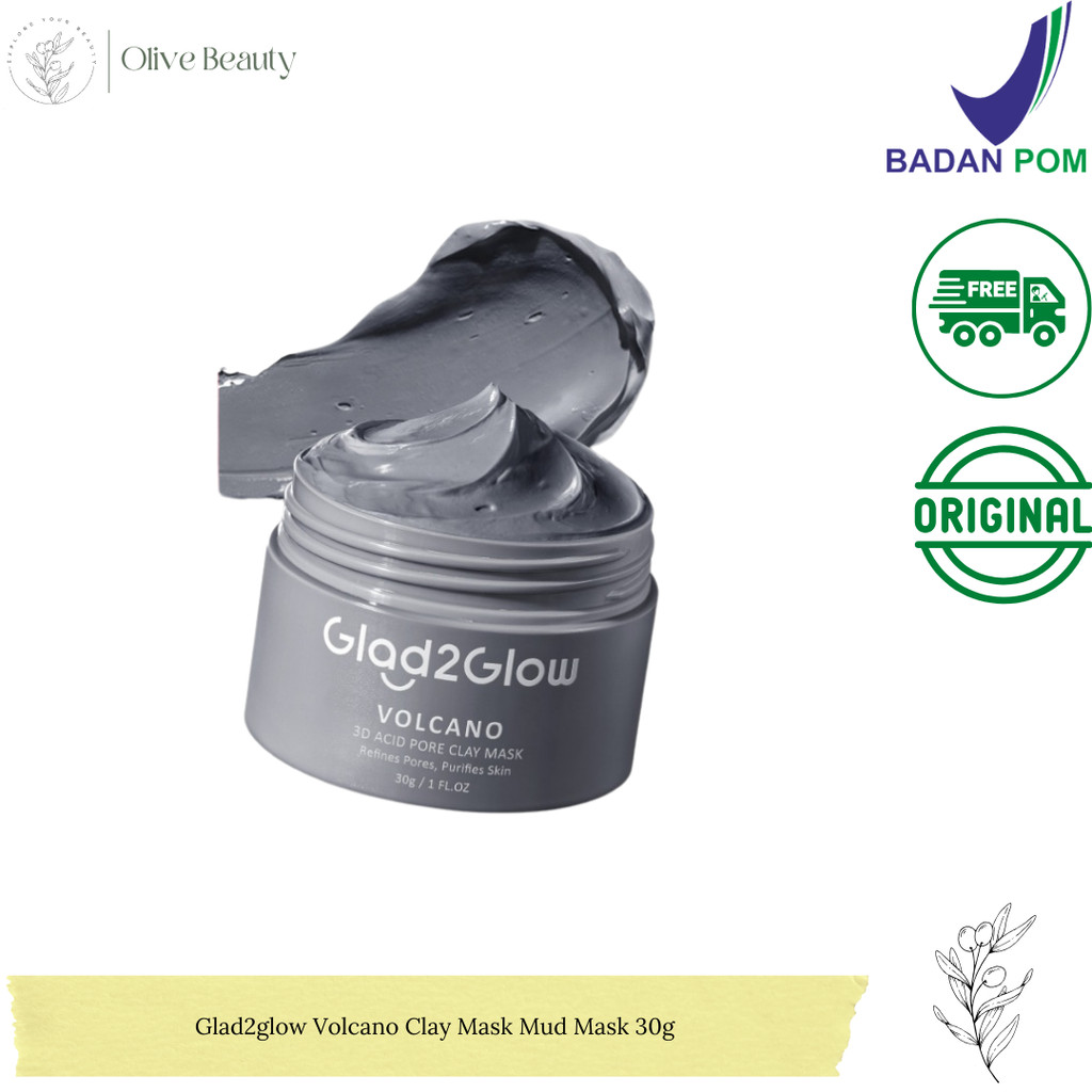Jual Glad2glow Volcano Clay Mask Mud Mask 30g | Shopee Indonesia