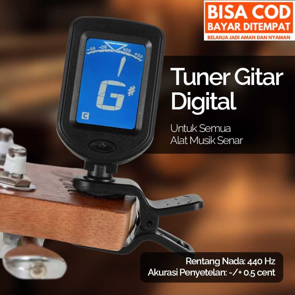 Jual [14-COD] Tuner Gitar Digital Chromatic Universal Tone Calibration ...