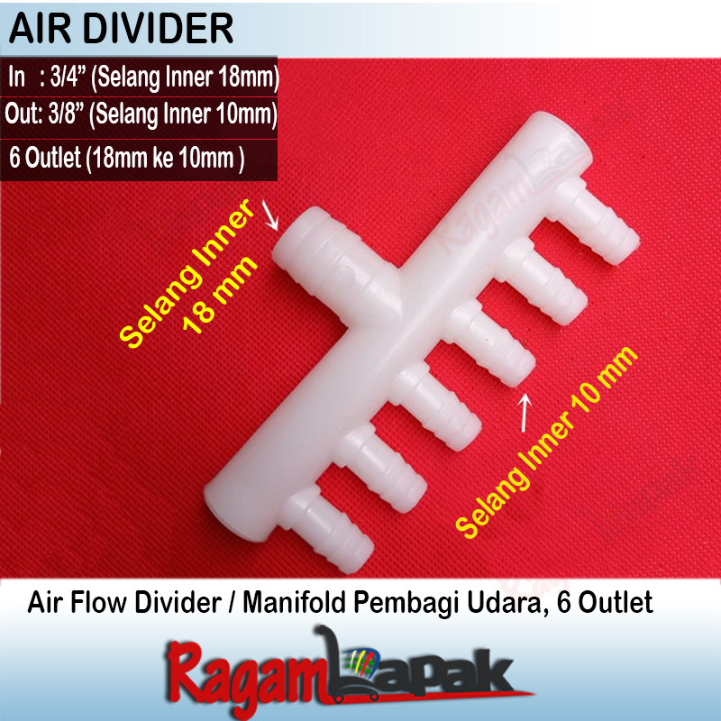 Jual Air Flow Divider / Manifold Pembagi Udara 6 Outlet 3/4" ke 3/8 ...