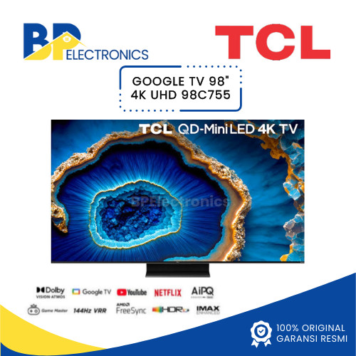 Jual TCL 98C755 QD-Mini LED 4K UHD Smart Google TV w/ 144Hz VRR 98 Inch GARANSI RESMI | Shopee ...