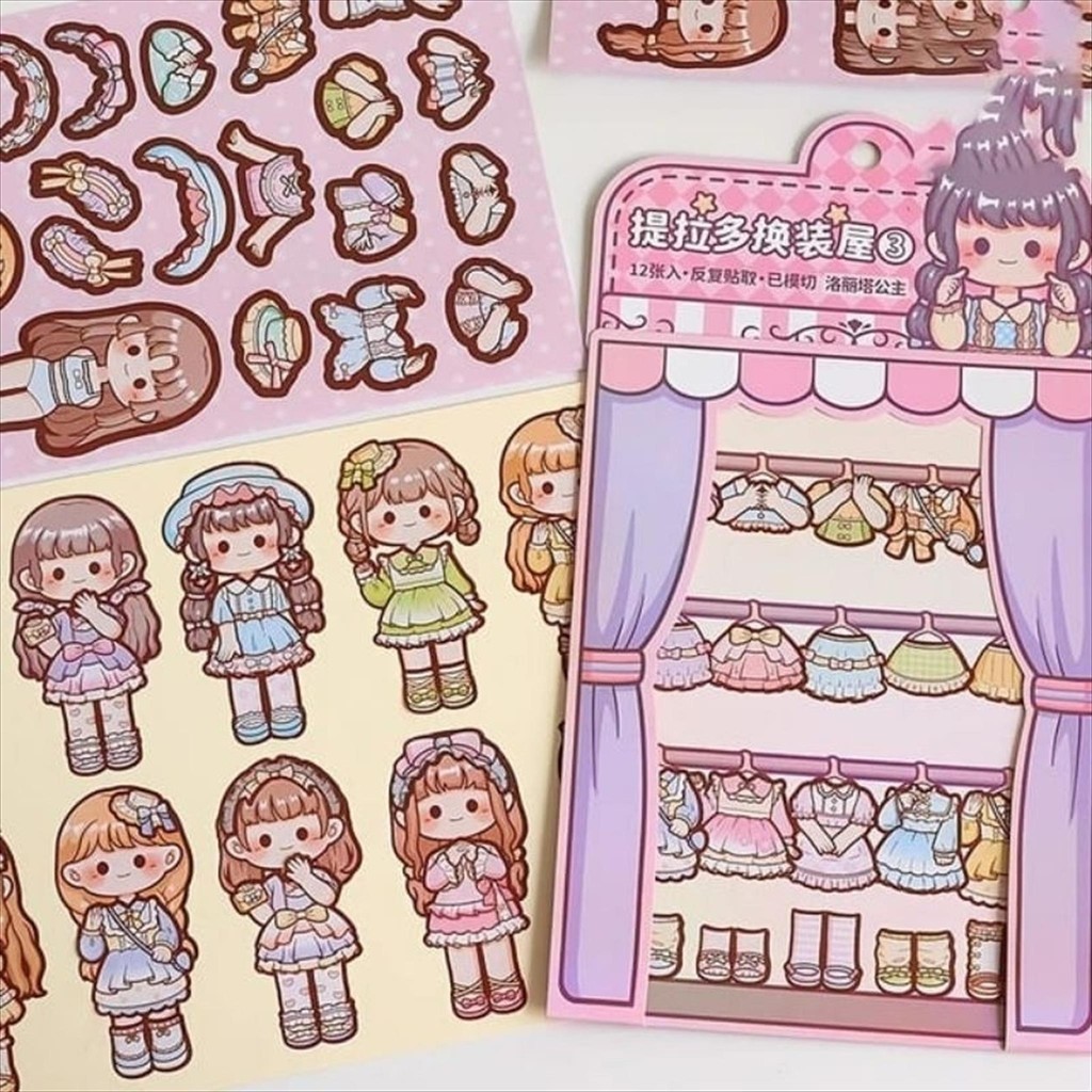 Jual (Girl) Sticker Stiker Bongkar Pasang Jurnal Scrapbook 2D Dress Up ...