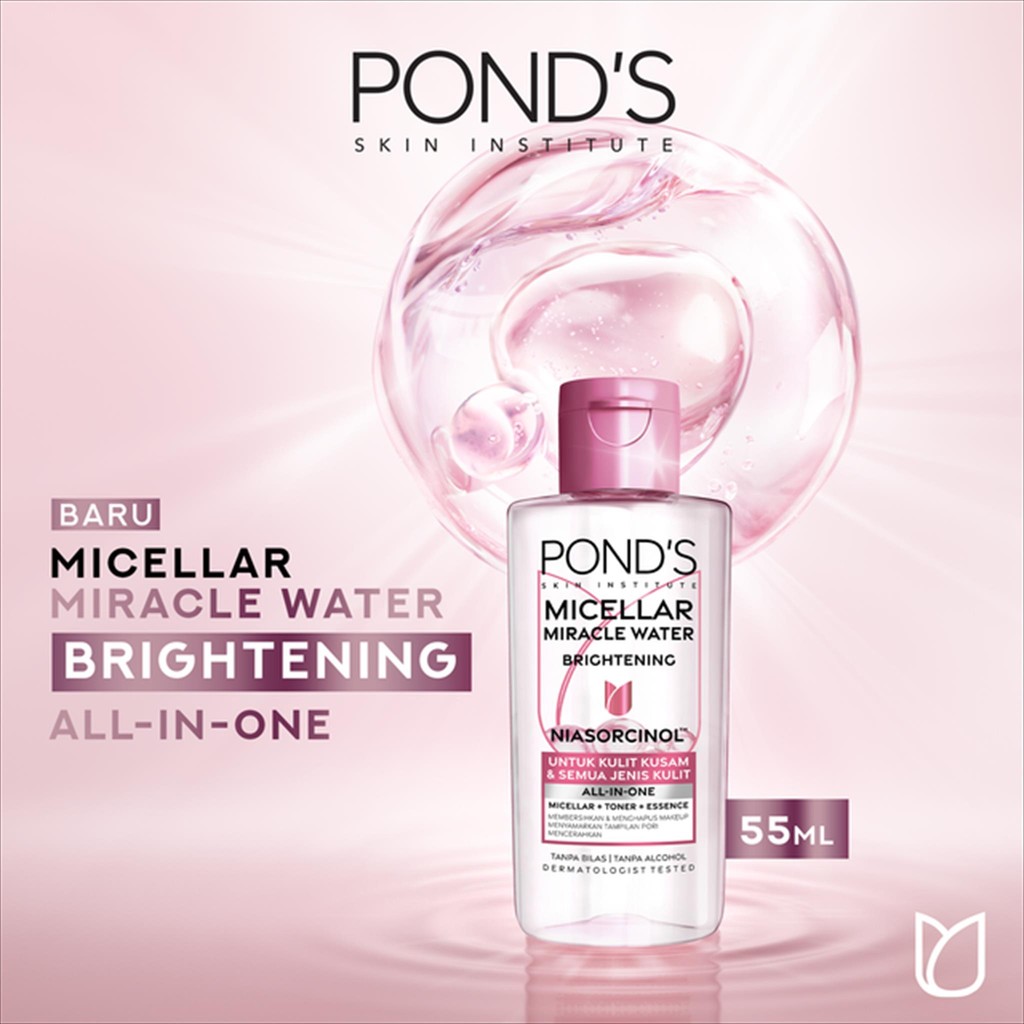 Jual LIVI - Ponds Micellar Miracle Water Brightening 55ml(KECIL) | Shopee Indonesia