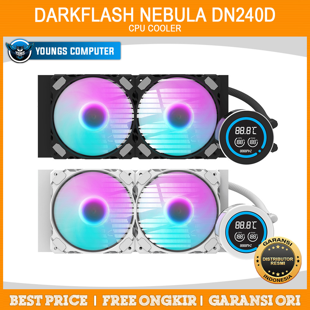 Jual CPU COOLER DARKFLASH NEBULA DN240D 240mm LCD 2.1" True Color AIO ...