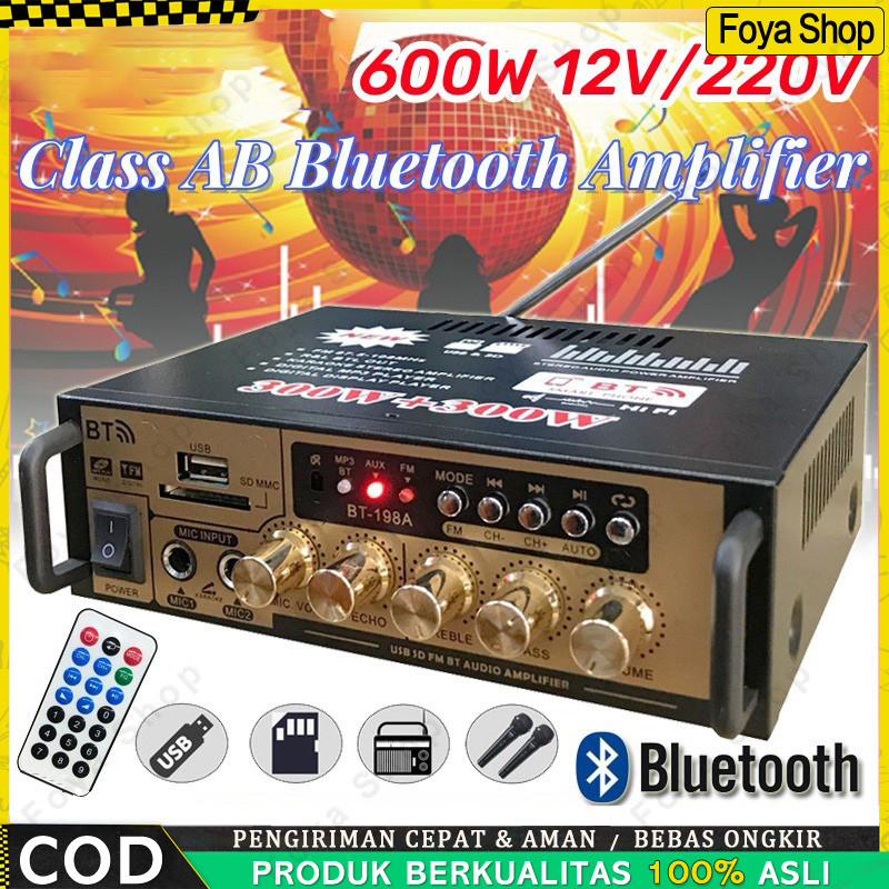 Jual Power Ampli Amplifier Bluetooth Karaoke Home Theater FM Hi Fi ...