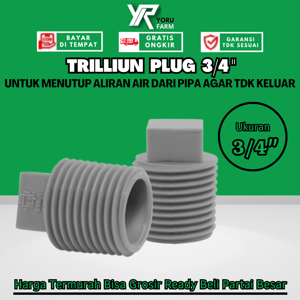 Jual Tutup Pipa Plug / DOP Drat Luar TS Ukuran 3/4" Trilliun YORU FARM ...