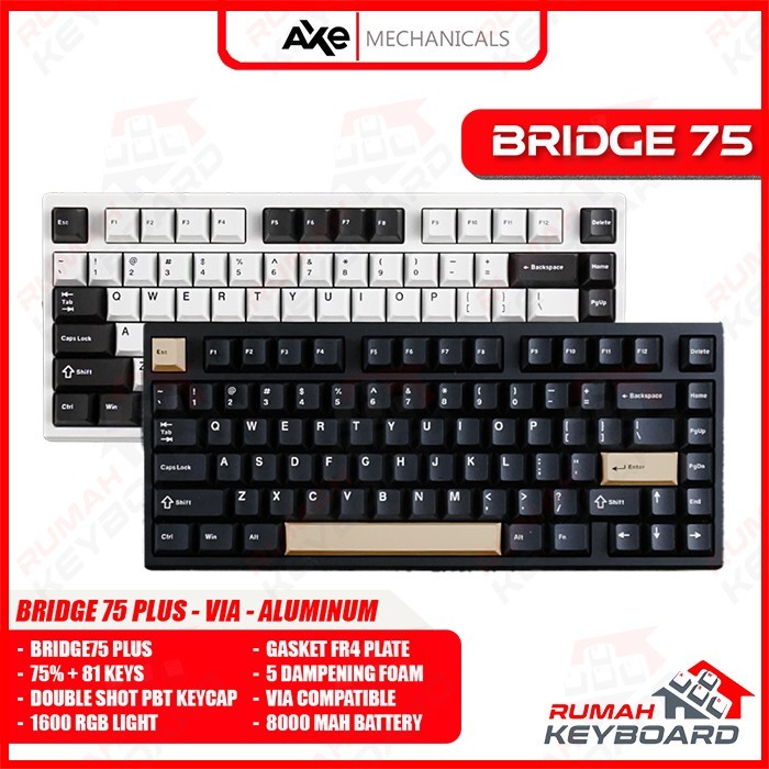 Jual AXE MECHANICALS - Bridge75 Plus - 75% - Alumunium - 3 Mode - VIA ...