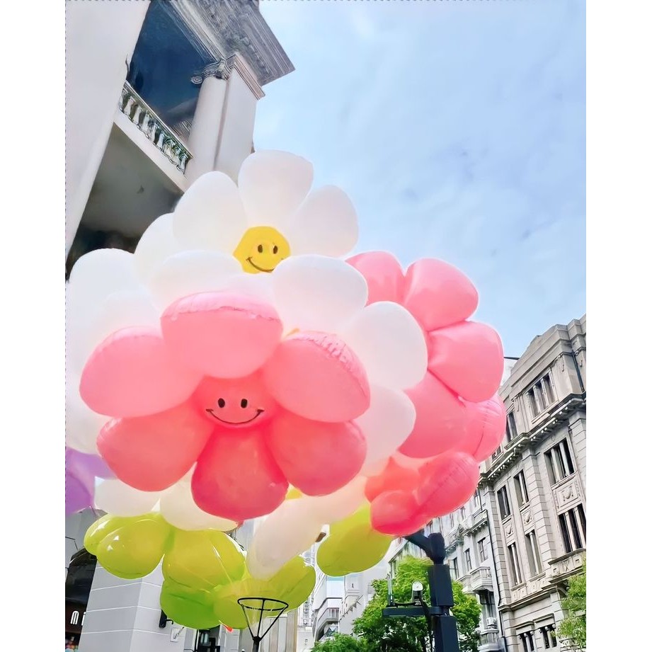 Jual BALON FOIL BUNGA DAISY SMILE / SEDANG / BESAR / JUMBO / FOIL BUNGA ...