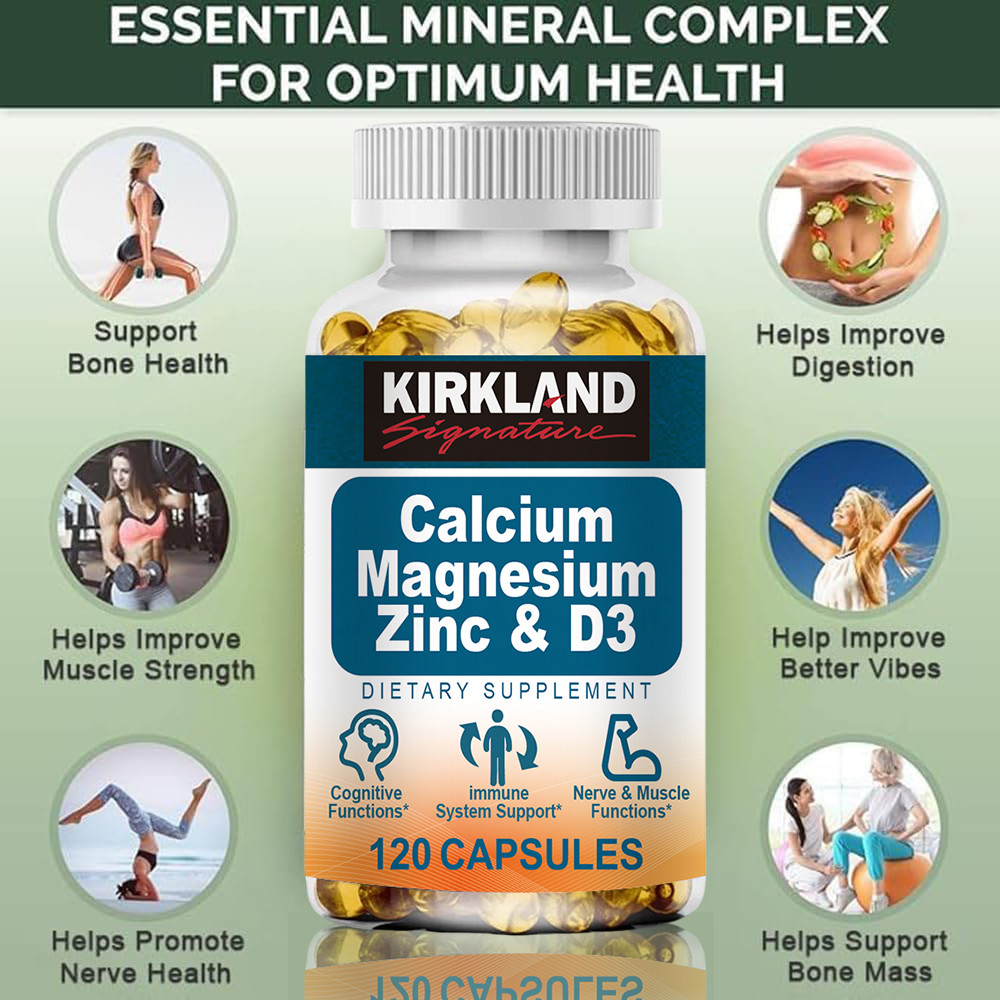 Jual Calcium Magnesium Zinc + Vitamin D3 Capsules contains 1000 mg ...