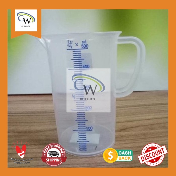 Jual Gelas Takar Ukur Takaran Plastik 250, 500, 1000, 2000 ml Green Leaf | Shopee Indonesia