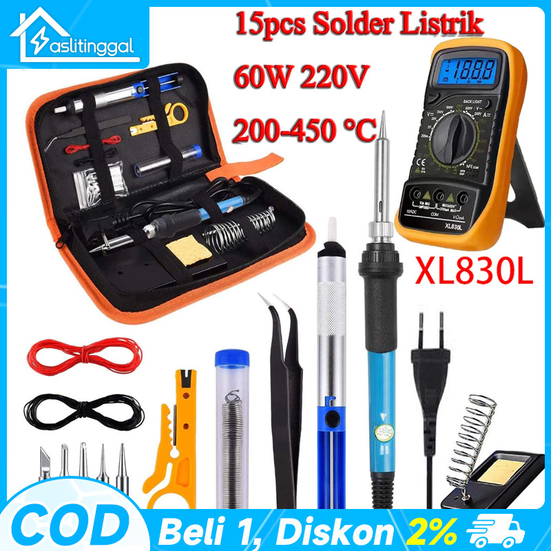 Jual PAKET SOLDER LENGKAP 60 WATT DAN AKSESSORIS CEPAT PANAS SUHU BISA DIATUR Solder Listrik 1 ...