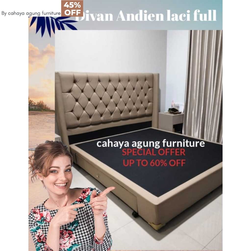 Jual divan tempat tidur type andien full laci tanpa kasur bahan oscar ...