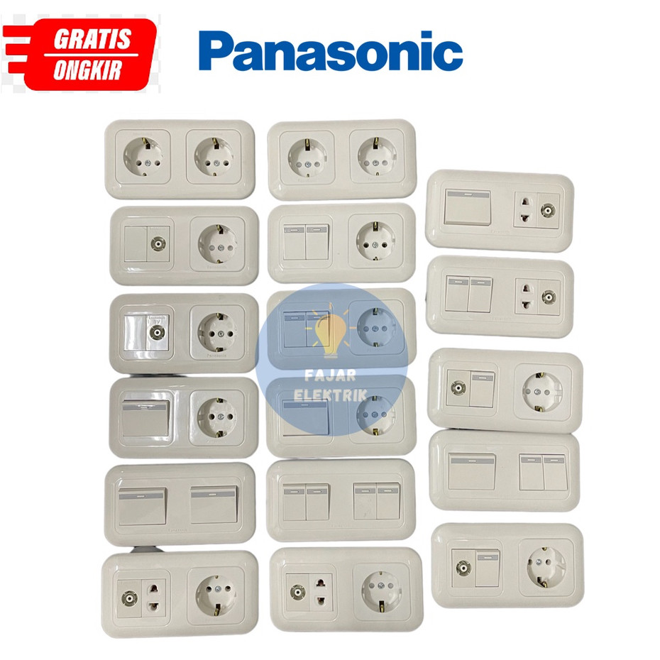 Jual PANASONIC 2 GANG STOPKONTAK NON CP/CP, SAKLAR SERI/ENGKEL,SERI ...