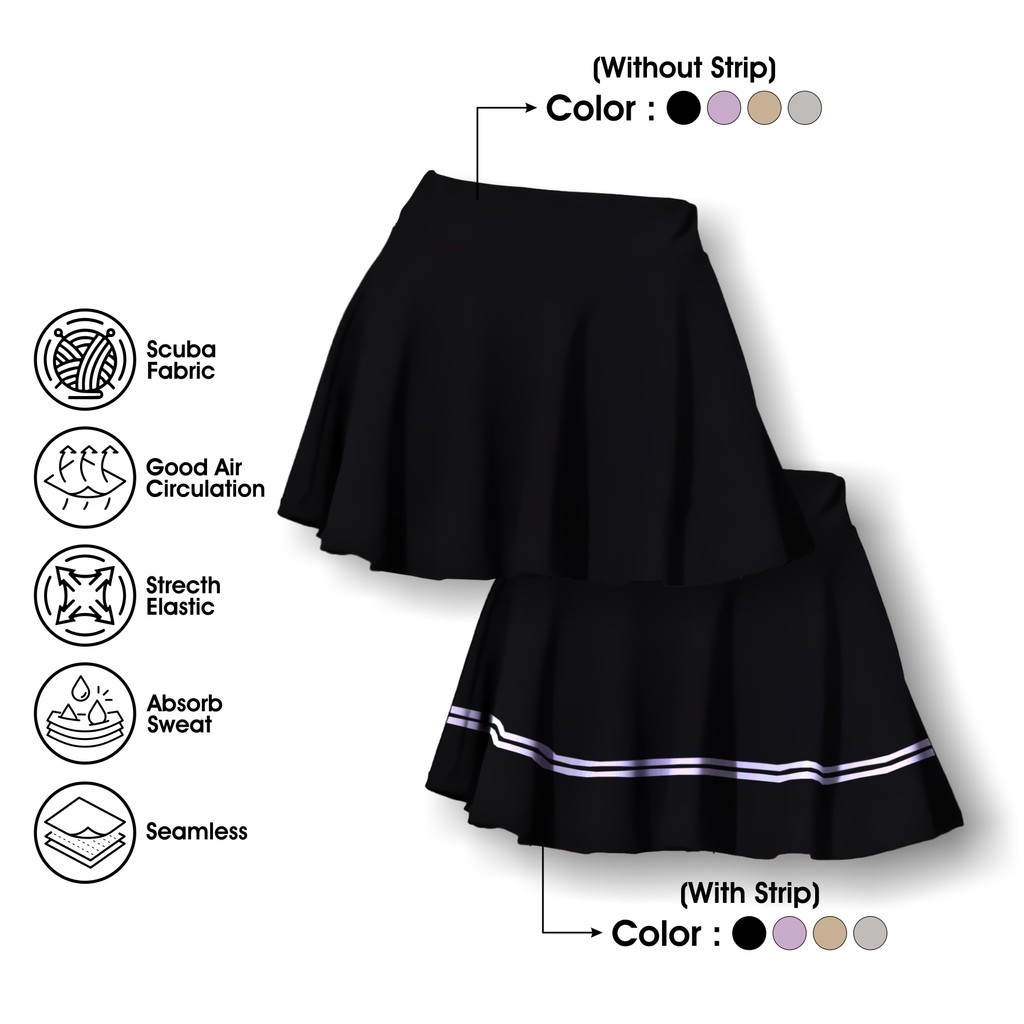 Jual Rok Olahraga Wanita Rok Mini Sport Skirt Jogging Sepeda Renang ...