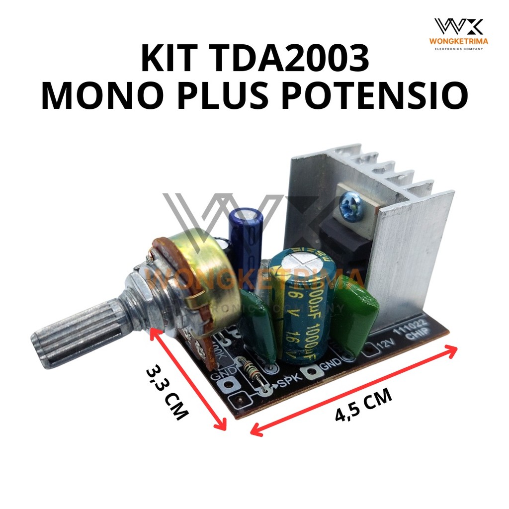 Jual TDA2003 MONO PLUS POTENSIO KIT AMPLI TDA 2003 MINI POWER AMPLIFIER | Shopee Indonesia