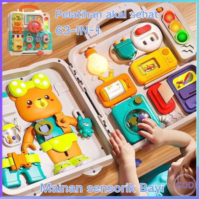 Jual [COD]63-IN-1 Mainan Sensorik Papan Sibuk - Anak Belajar ...