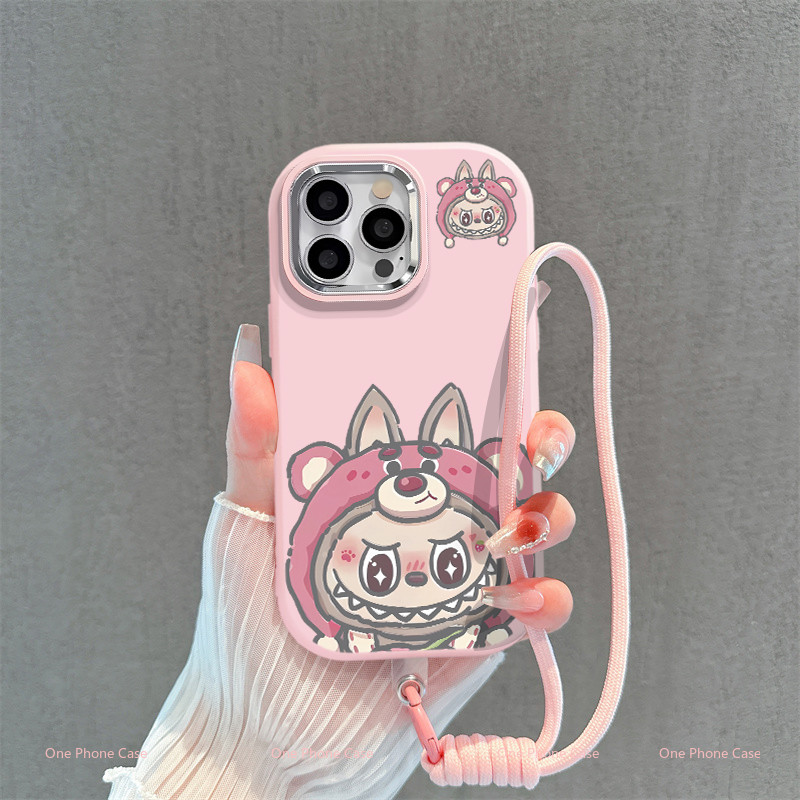 Jual 【Case+Bracelet】Case Hp Labubu Carton Untuk OPPO A38 A18 A58 A78 A15 A15S A35 A16 A16S A54S ...