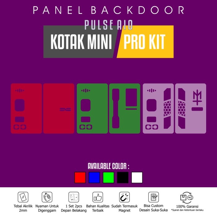 Jual Panel Backdoor Pulse Aio Kotak Mini/Pro Akrilik Warna 2mm - Multi ...