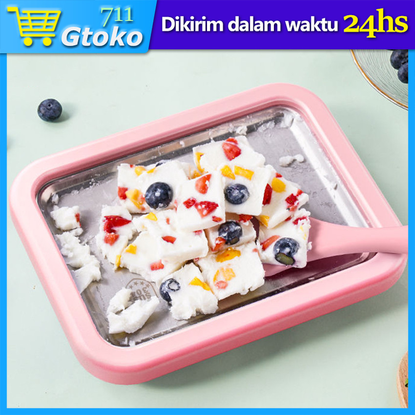Jual Ice Cream Roll Maker Board Stainless Papan Piring Pembuat Es Krim ...