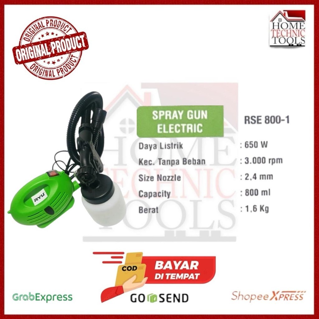 Jual TEKIRO RYU SPRAY GUN ELECTRIC SEMPROTAN CAT LISTRIK ELEKTRIK RSE ...