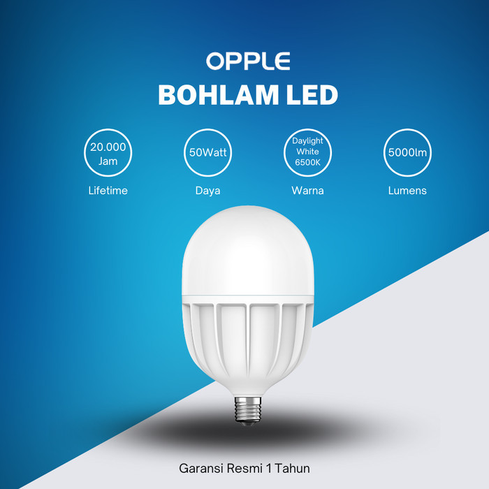 Jual OPPLE Lampu LED EcoSave 50W HPB 6500K Putih | Shopee Indonesia